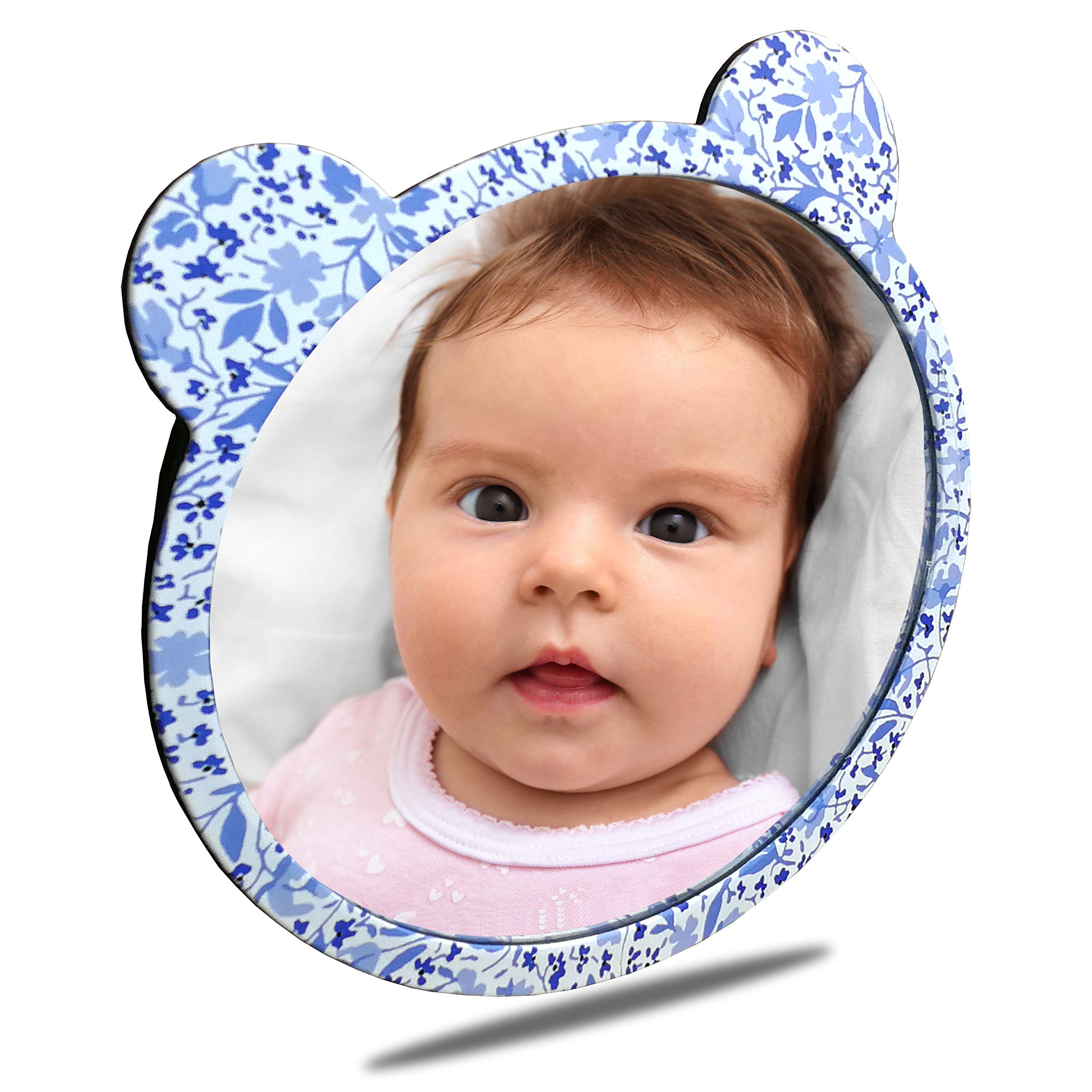 Facekyo Baby Mirror for Car | Baby Car Mirror | Baby Back Seat Mirror | Super Locking System with China Blue Printing