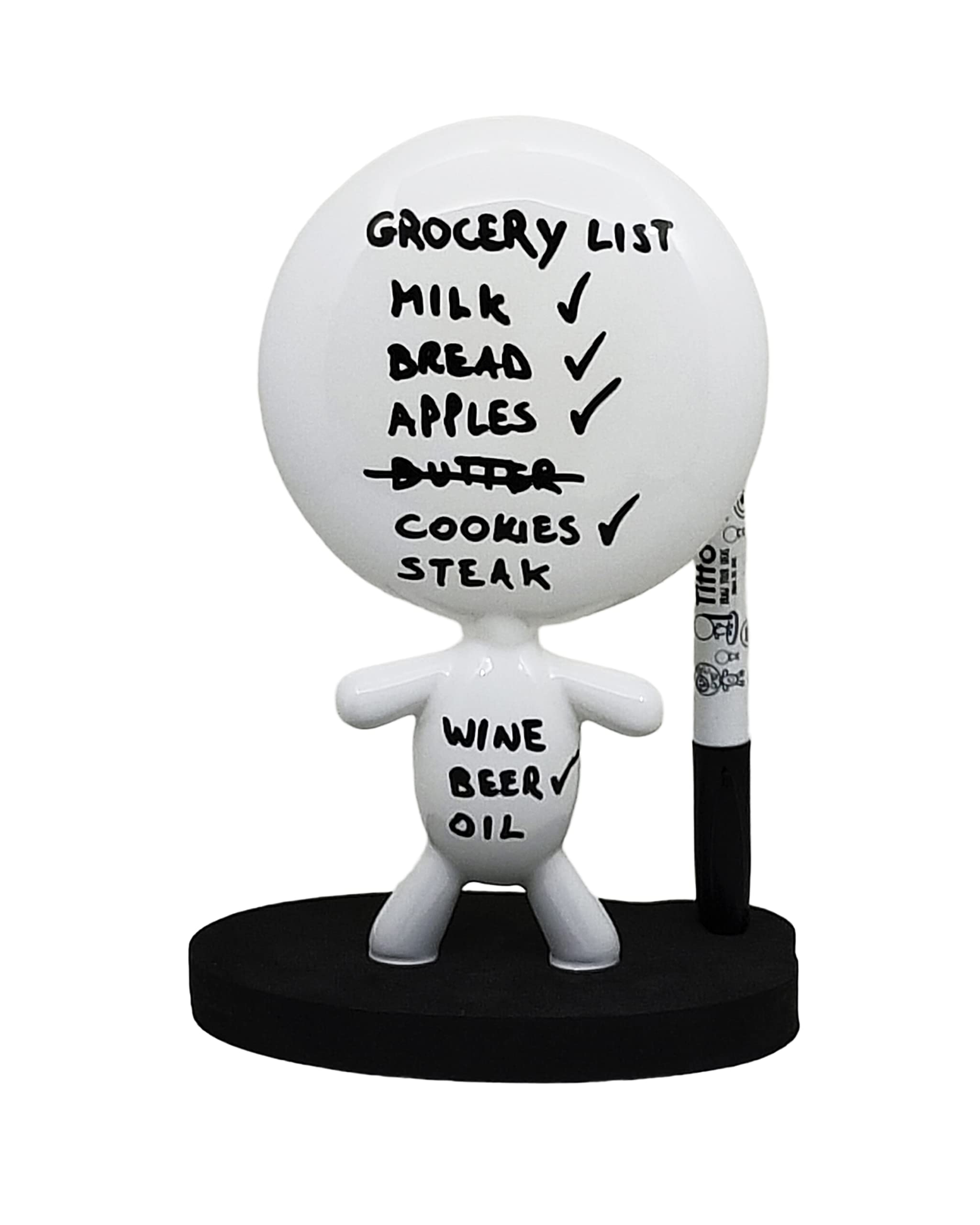 Dry Erase Board - House Deco - Spring Break Gifts - Ceramic Whiteboard Doll - TITTO Original, Draw Your Ideas - Home & Office Decor Design - for Any Desk, Student or Office (Blue)