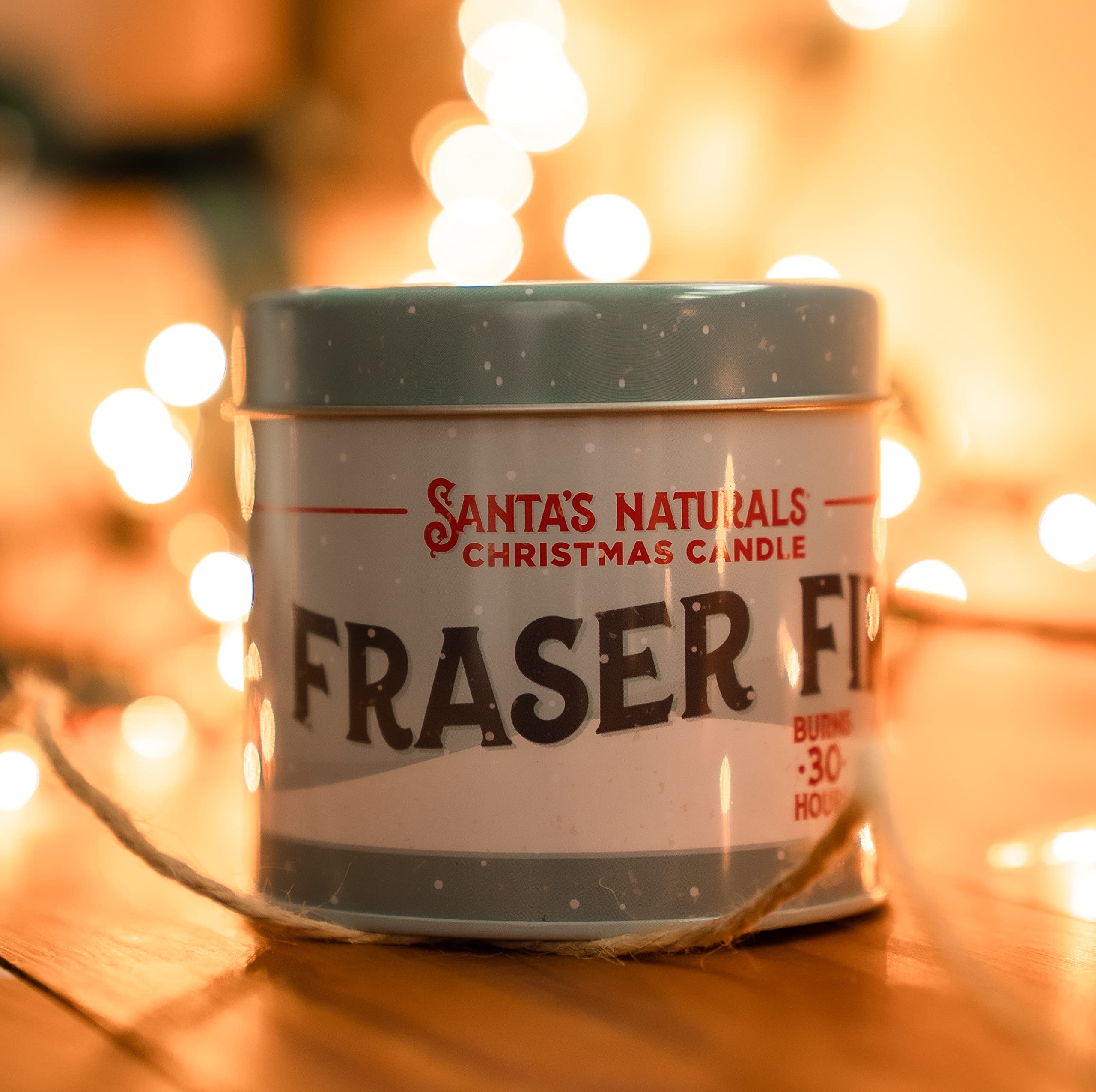 Santa's Naturals Fraser Fir Christmas Tea Light Candles (12 Count) | Authentic Pine Scent | Stocking Stuffers | Each Tea Light Burns 4+ Hours | Made in USA | Soy and Beeswax Blend with Essential Oils