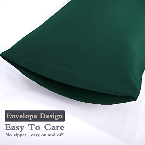 Qeeruim Home Satin Pillowcase for Hair and Skin, 2-Pack - Queen Size (20x30 inches) Silk Pillow Cases - Satin Pillow Covers with Envelope Closure, Green