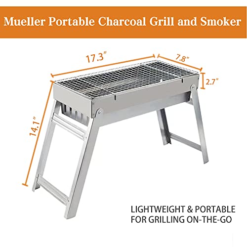 LYBOSH portable charcoal grill, 17.5" - With Handbag, multifunctional folding grill for travel, outdoor cooking and grilling, camping grill