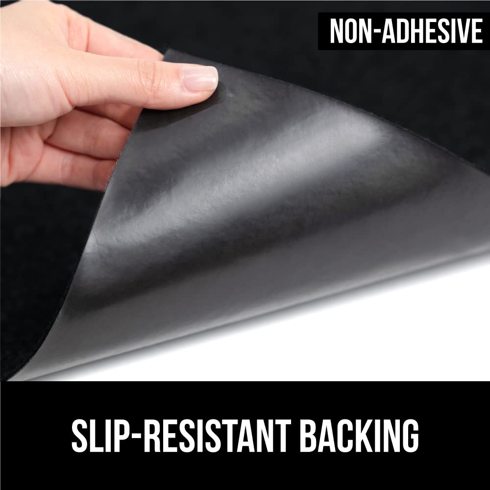 Gorilla Grip Under Sink Mat and Drawer Liner, Under Sink Mat Size 24x30, Absorbent Mat for Below Sinks, Drawer Liner Size 17.5x20 in, Strong Grip Liners for Drawers, Both in Black, 2 Item Bundle