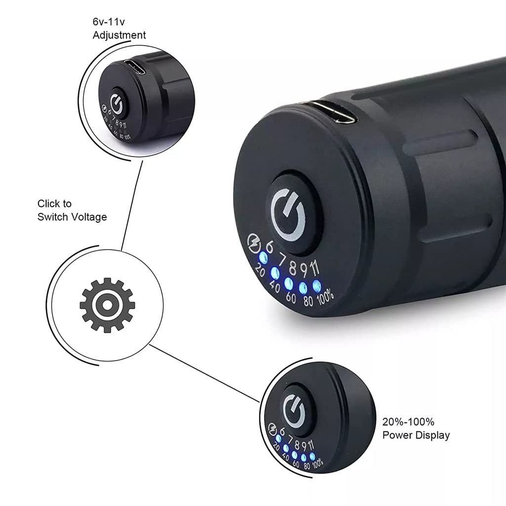LUKEO Tattoo Machine Set Motor Tattoo Power Supply RCA Interface Rotary Pen Kit for Tattoo Body Art (Color : D)
