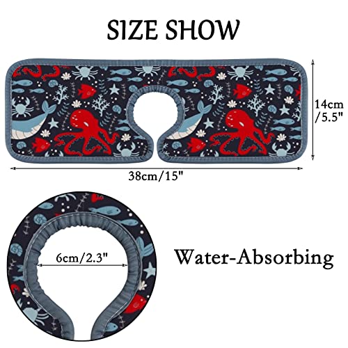 Kitchen Faucet Absorbent Mat 2 Pieces Cute Octopus Fish Crab Faucet Sink Splash Guard Bathroom Counter and RV,Faucet Counter Sink Water Stains Preventer