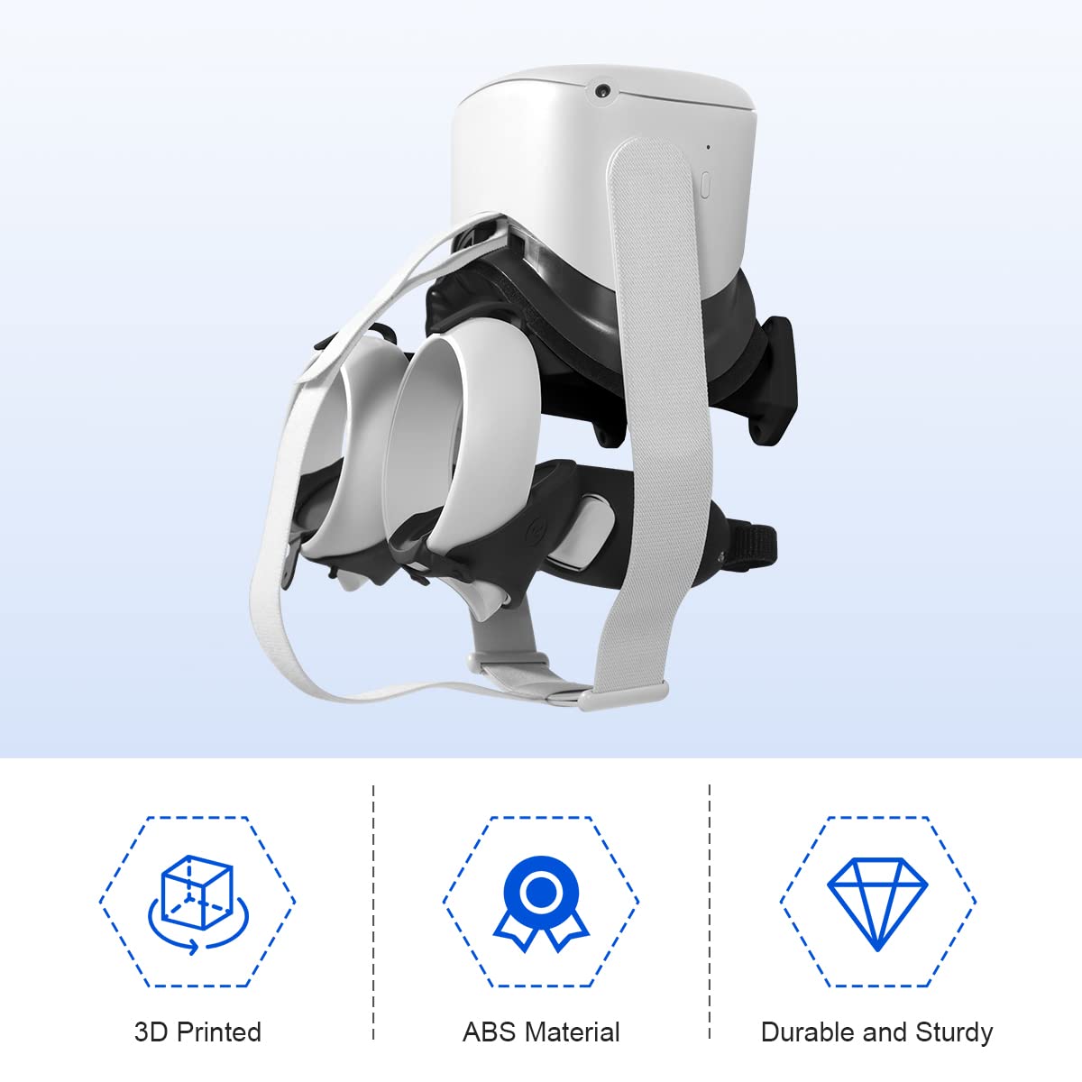 Lenink VR Wall Mount, Headset and Controller Wall Holder Hook Compatible with Oculus/Meta Quest 2,Quest and Elite Strap (Black)