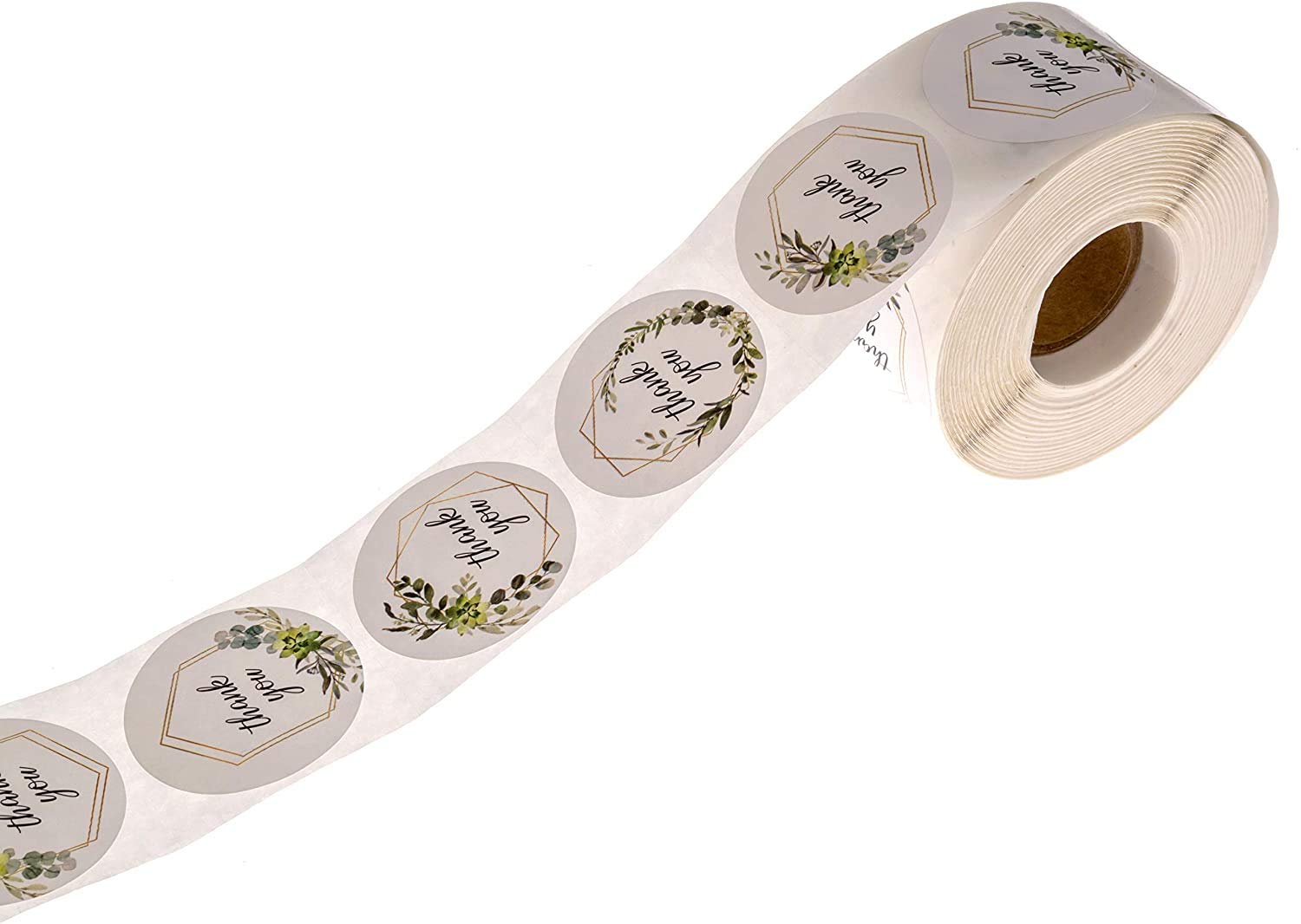 Haoyun Round Flower Thank You Stickers for Gift 500 pcs/roll