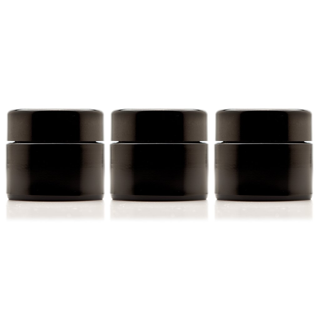 Infinity Jars 30 Ml (1 fl oz) Pocket Size Black Ultraviolet Glass Screwtop Jar 3-Pack