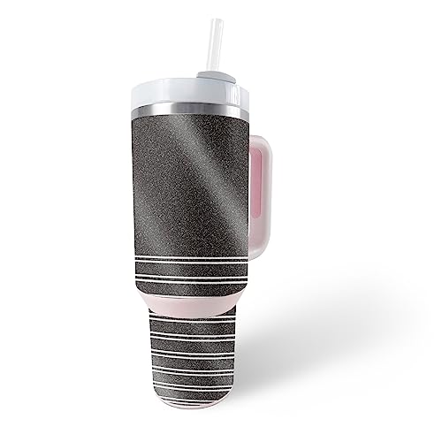 MightySkins Glossy Glitter Skin Compatible With Stanley The Quencher H2.0 FlowState 40 Oz Tumbler - Pinstripe | Protective, Durable High-Gloss Glitter Finish | Easy to Apply, Remove, and Change Styles