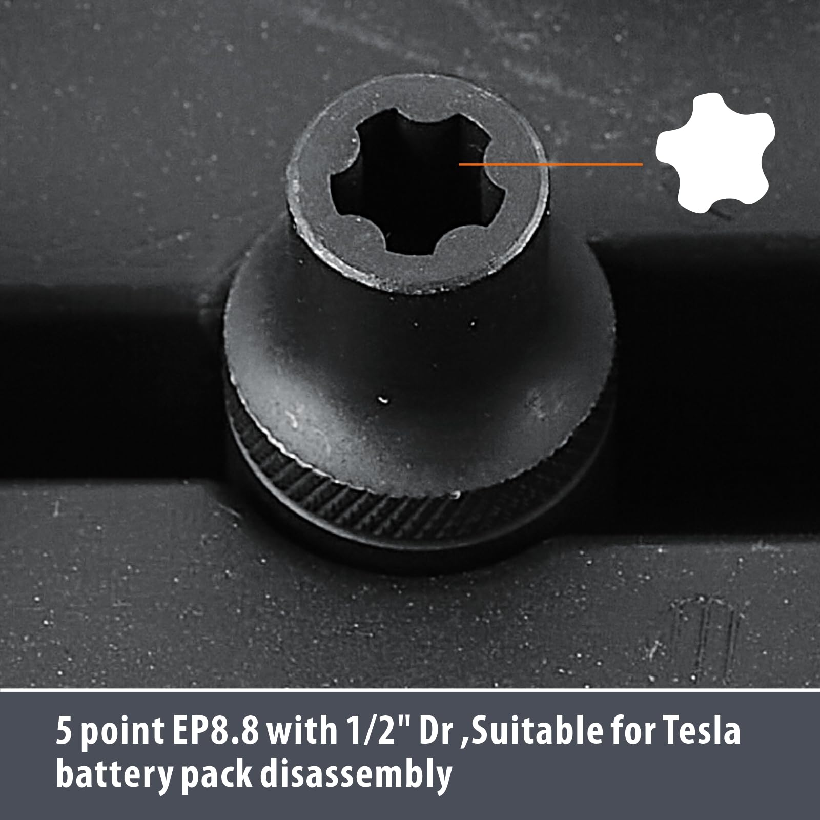 External Torx Plus Socket Set 19 Pc,6 Point EP Socket 1/4 '' EP4-EP8,3/8'' EP10-EP16,1/2'' EP18-EP32,5 Point EP Socket 1/2'' EP8.8 Dr E-Torx Plus set
