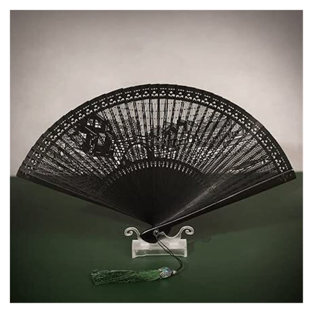 Folding Hand Fan Folding Fan Handheld Folded Fan Folding Bamboo Fan for Women, Japanese Old Style, Hollow Carved, Small, Portable Fan Foldable Fan Hand Held Fans (Color : A3, Size : 18 * 33cm)