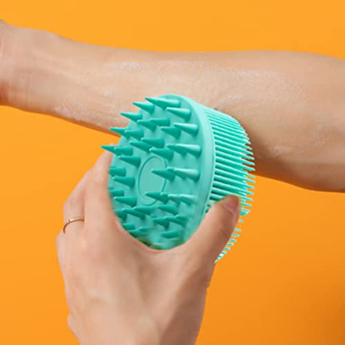 Silicone Sensory Brush Scalp Scrubber Silicone BER Dual-Sided Bath Shower Loofah Shampoo Scalp Brush Massager Body Cleansing Brush for Gentle Exfoliation Massage Scalp Scrub