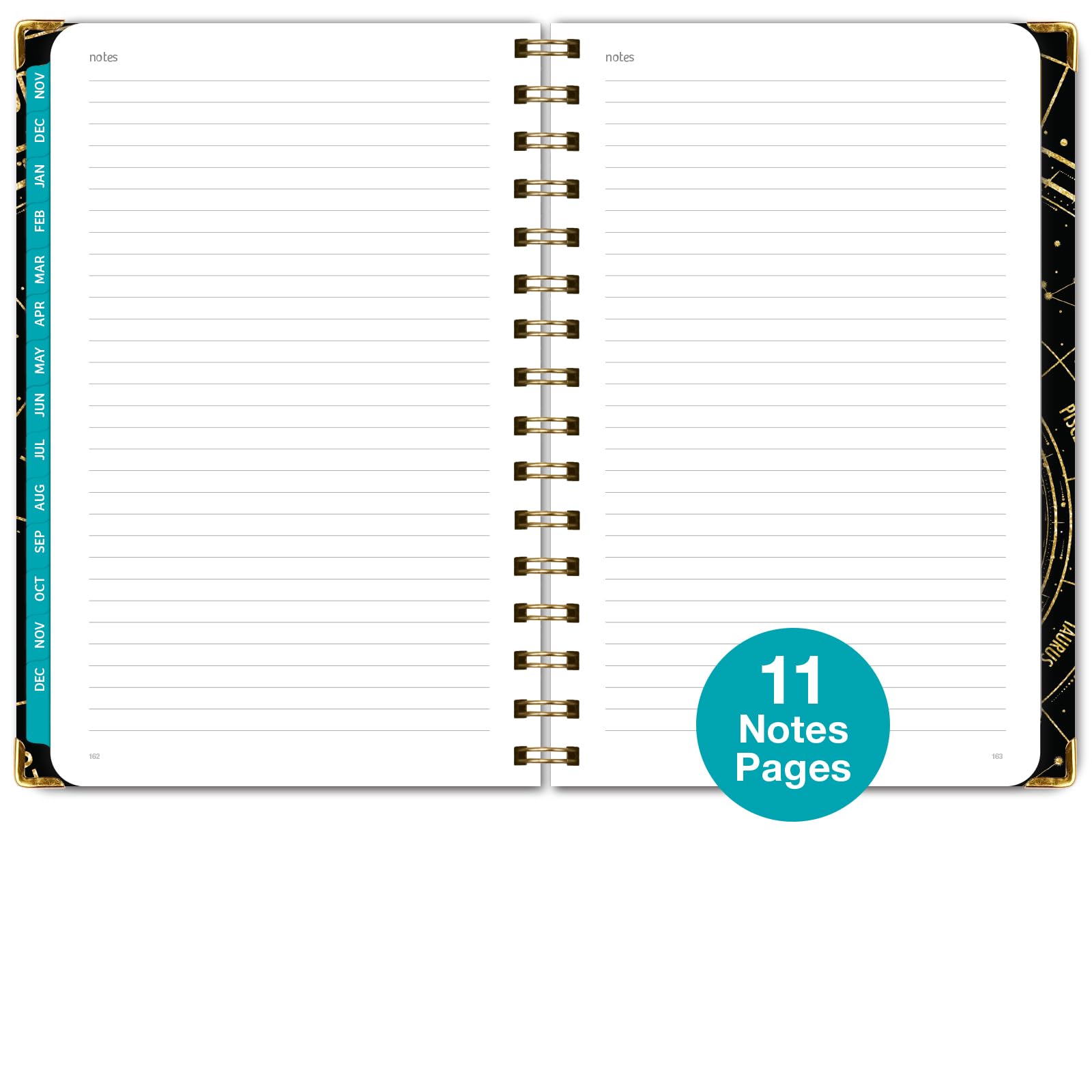 HARDCOVER 2024 Planner: (November 2023 Through December 2024) 5.5"x8" Daily Weekly Monthly Planner Yearly Agenda. Bookmark, Pocket Folder and Sticky Note Set (Zodiac)