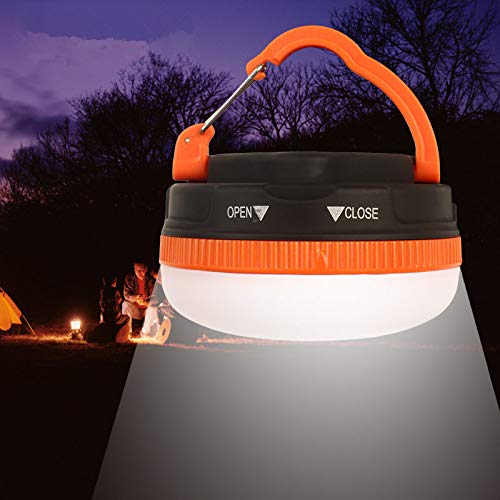 QWK Camping Lights Portable Lamp Outdoor Camping Light Lanterna Flashlight Hiking Night Lights Torch Light 5 Mode Magnet Hook Reading Lamps Tent Lamp