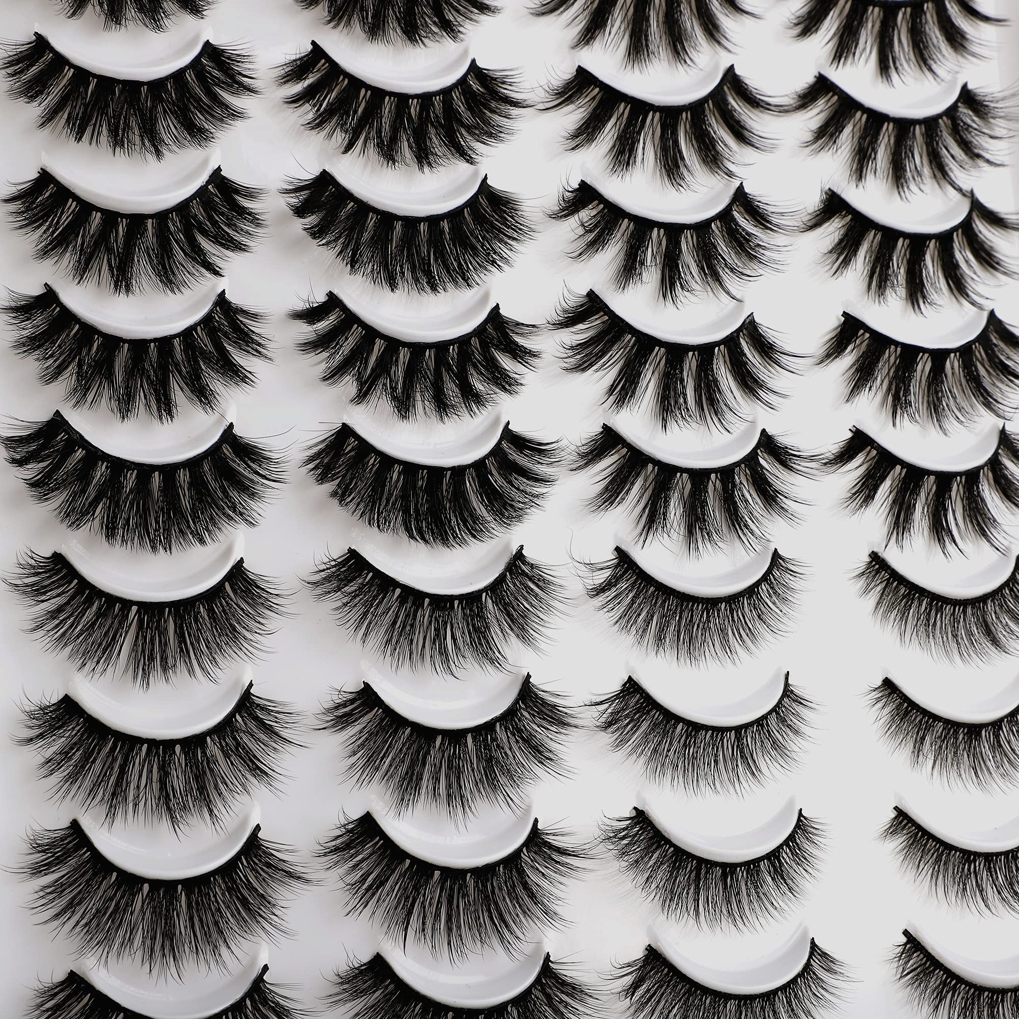 False Eyelashes, Fluffy Strip Eyelashes Bulk Wholesale 20 Pairs 4 Styles Winifred Volume Reusable False Lashes Pack