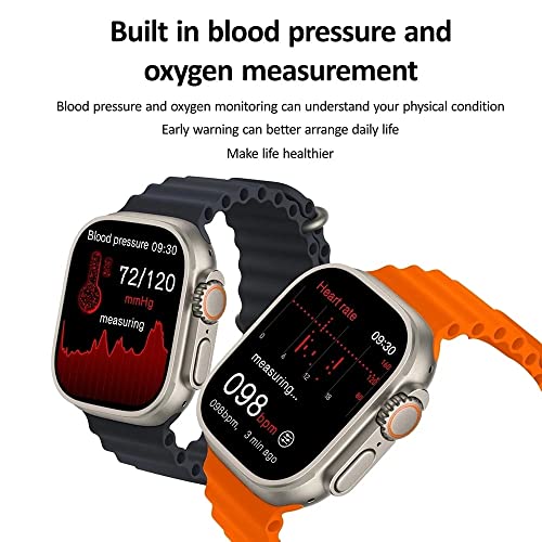 New HK8 Pro Max Smart Watch Ultra Series 8 AMOLED Screen 49mm 2.12 inch Compass NFC High Refresh Rate Smartwatch Men Sport Watch (Orange)