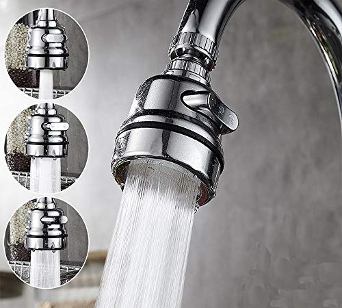 Kitchen Sink Aerator, 360-Degree Swivel Faucet Aerator, Water Saving Faucet with Gasket Faucet Replacement Part for Kitchen,Bathroom - 3 Spray Modes Adjustment