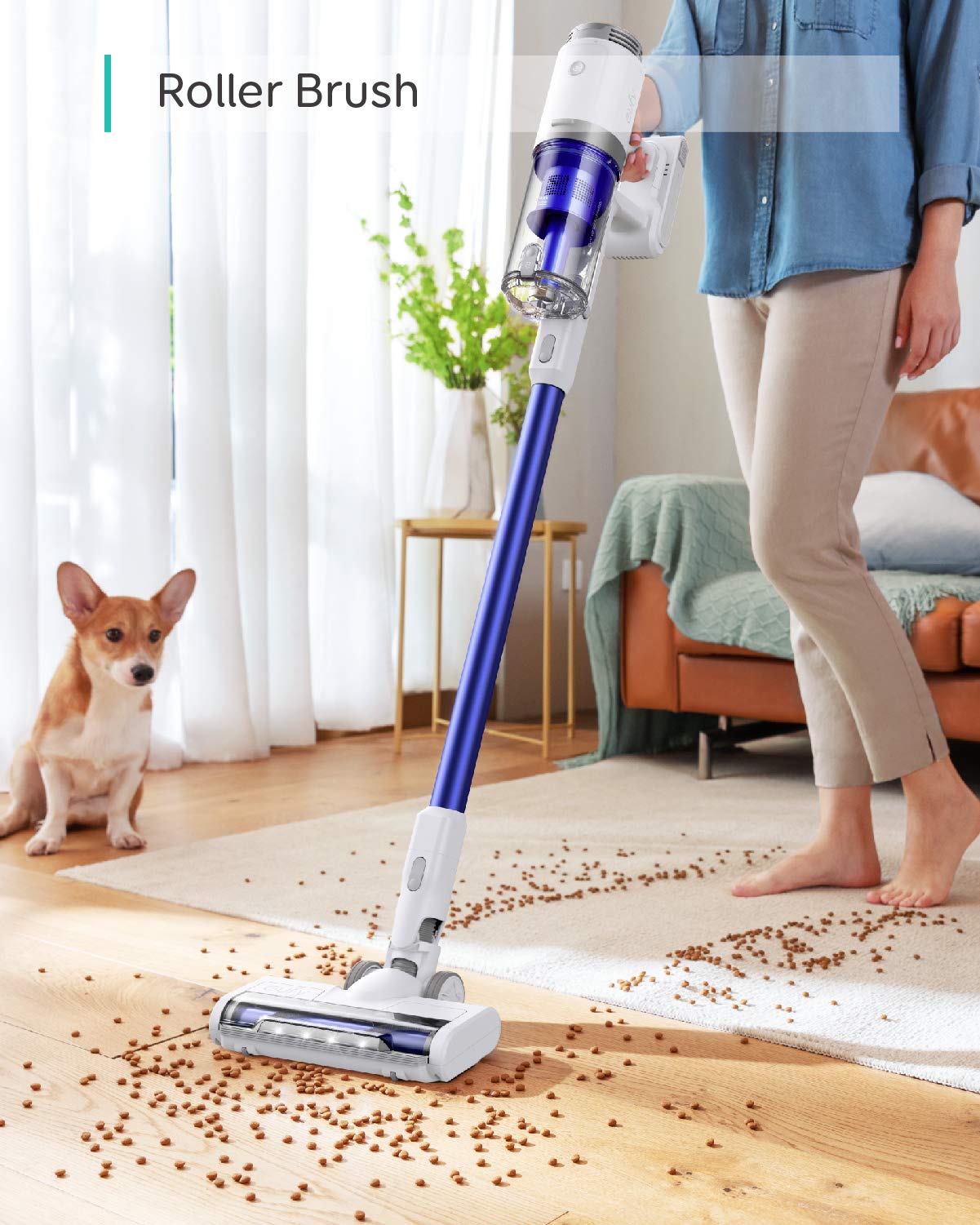 eufy HomeVac Floor Roller Brush for S11 Go & S11 Infinity & S11 Reach, Blue
