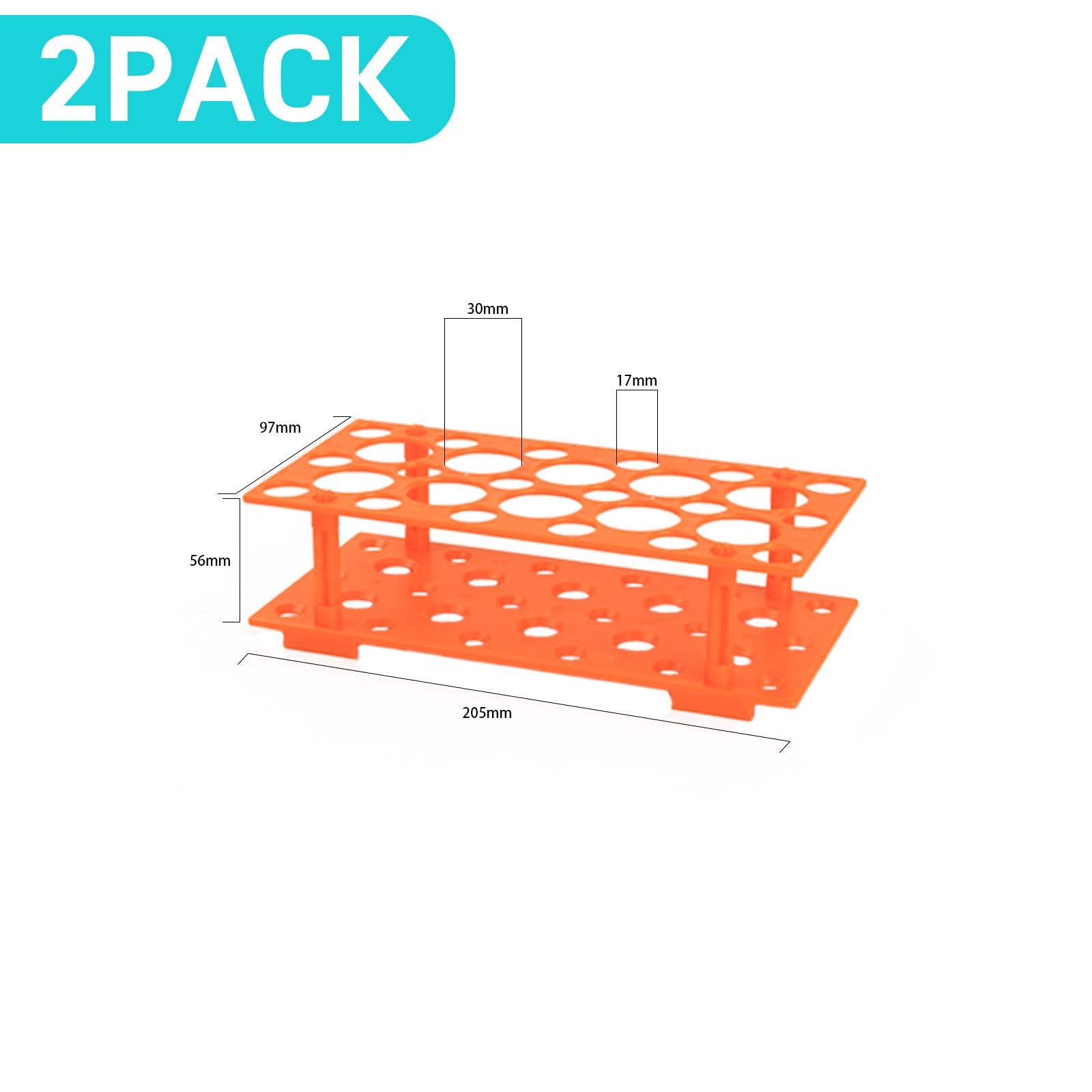 LSVERDE 3 Pack Test Tube Rack Centrifuge Tube Holder for 10ml/15ml/50ml, Detachable Plastic Stand 128 Well