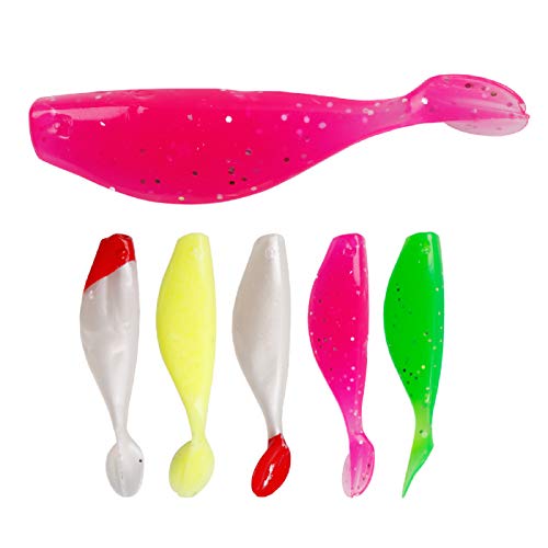 Fake Fishing Baits, 10Pcs 9.5cm Fish-Shaped Fake Lure Bionic Soft Bait Trolling Fishing Tackle Tools - Red White