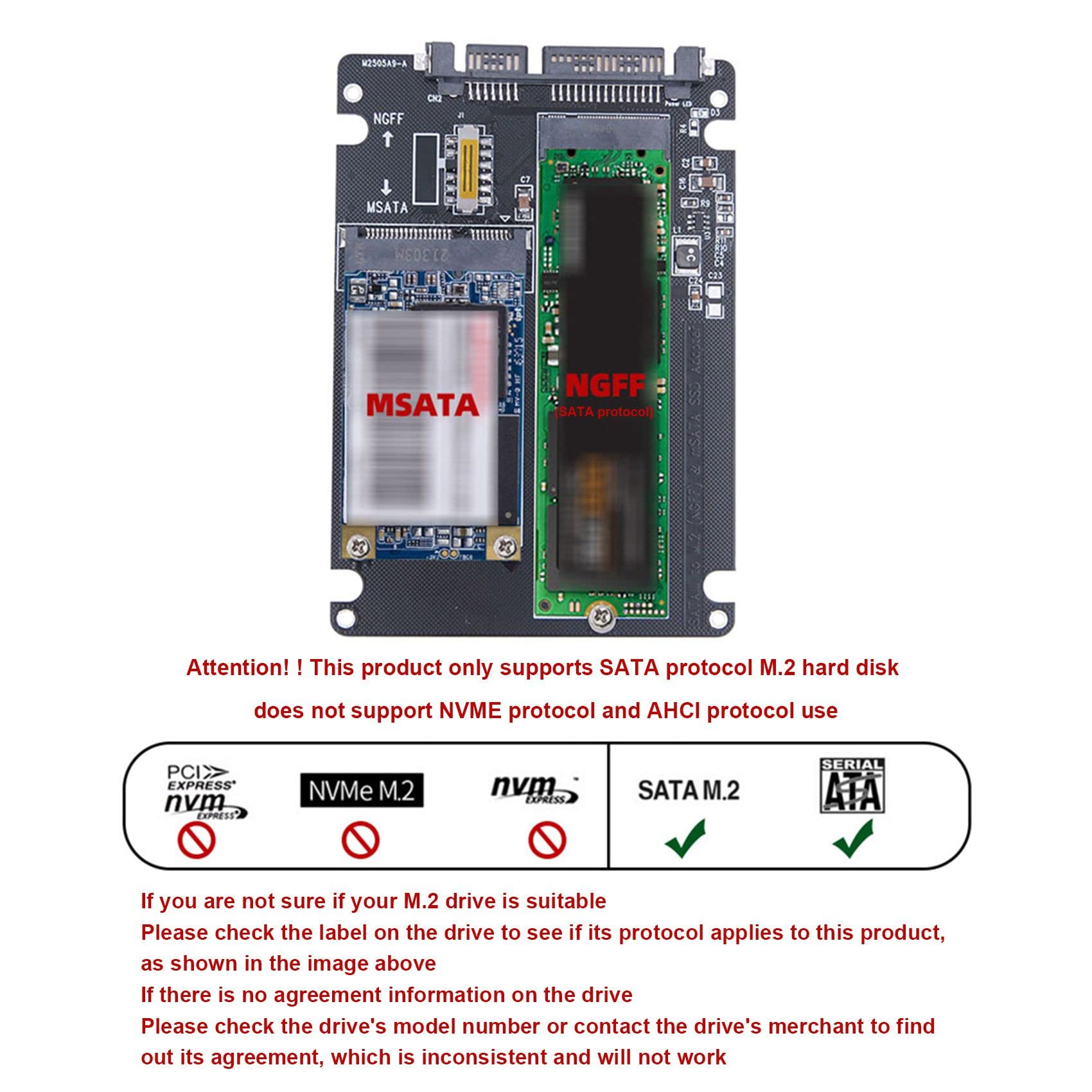 HICCYRODLY M.2 NGFF Card Card M.2 NGFF MSATA SSD to 3.0 Card 2 in 1 Converter Card with Shell+USB3.0 Drive