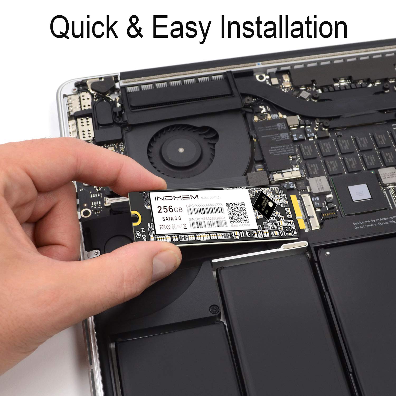INDMEM SATA SSD 256GB 3D TLC Flash Drive Replacement for MacBook Pro Retina Mid 2012, Late 2012, Early 2013 A1425 (EMC 2557/2672), A1398 (EMC 2512/2673)