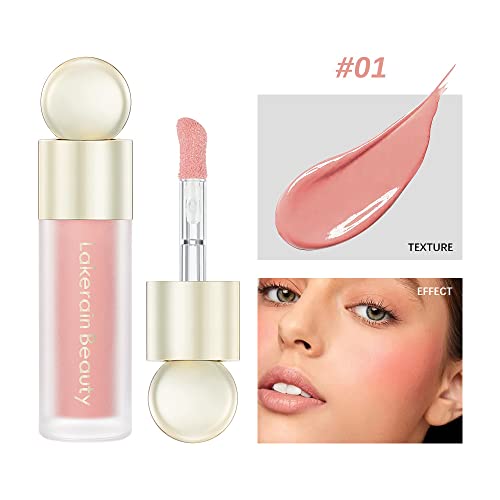 GL-Turelifes Soft Cream Blush Makeup, Liquid Blush for Cheeks, Natural-Looking Long Lasting, Smudge Proof, Velvet Mousse,Dewy Finish, Easy to Blend Blusher (#1)