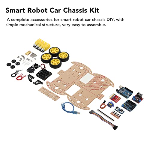 Jopwkuin Robot Car Chassis, Convenient Operation Smart Robot Car Chassis Kit Stable Professional Easy to Assemble for 4WD
