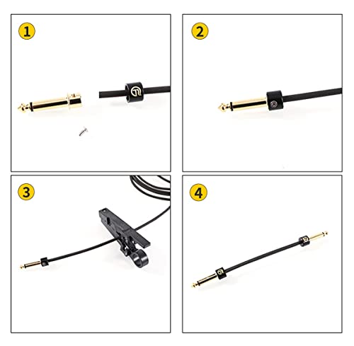 Ghost Fire Solderless Pedalboard Cable Kit - No Cable Stripping Required,6.5ft Cable & 10 Nickel Plated Copper Tip Connectors for Guitar Effects & Pedal Board,with Cutter, Bolt Driver (SP-02)