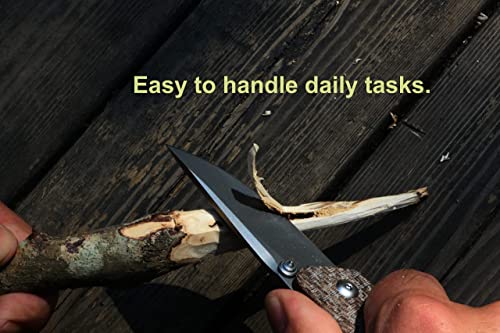 JIN D2 Folding Knife Mens Pocket Knife, EDC Knives with Liner Lock Ball Bearing Flipper Knife, Micarta Handle