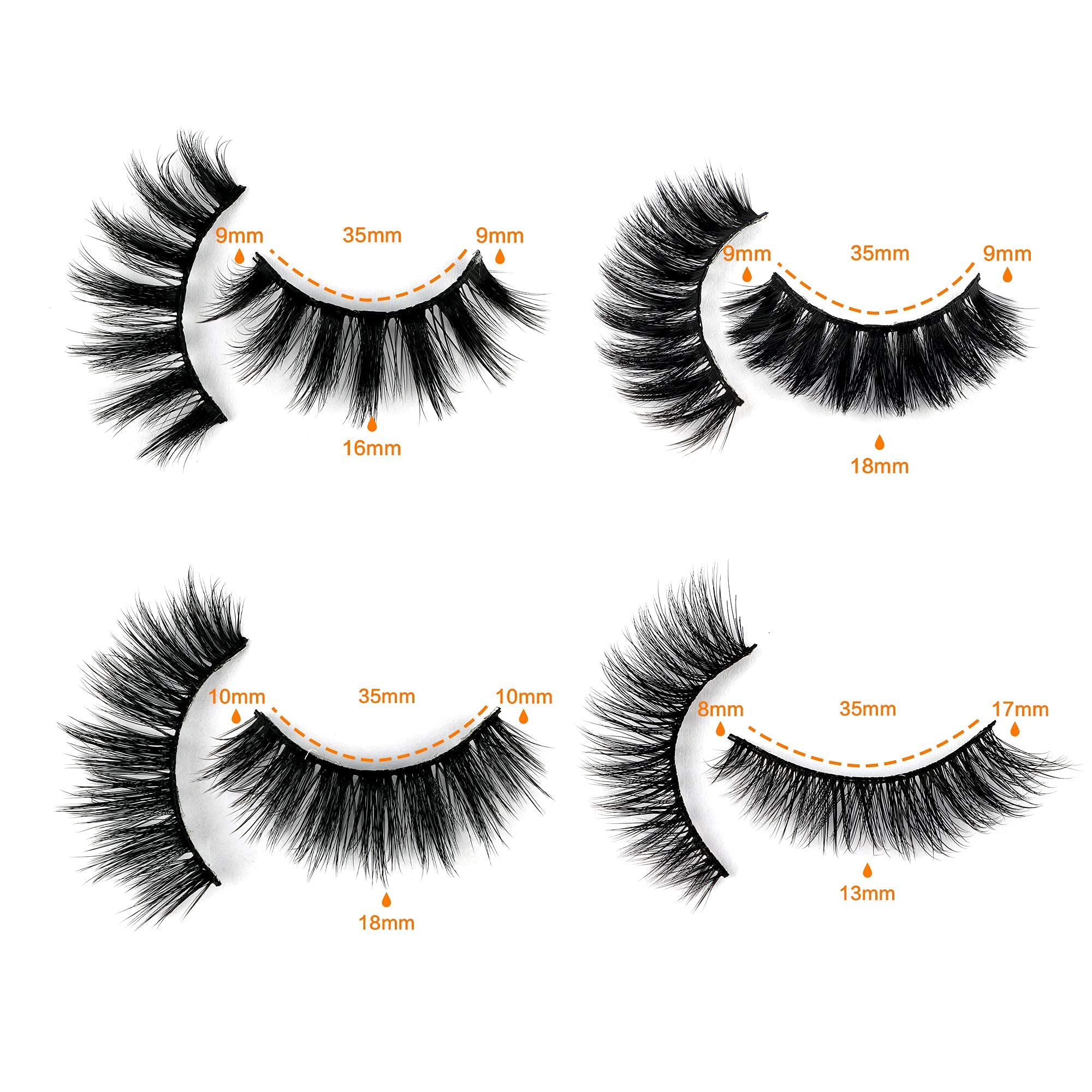 False Eyelashes, Fluffy Strip Eyelashes Bulk Wholesale 20 Pairs 4 Styles Winifred Volume Reusable False Lashes Pack