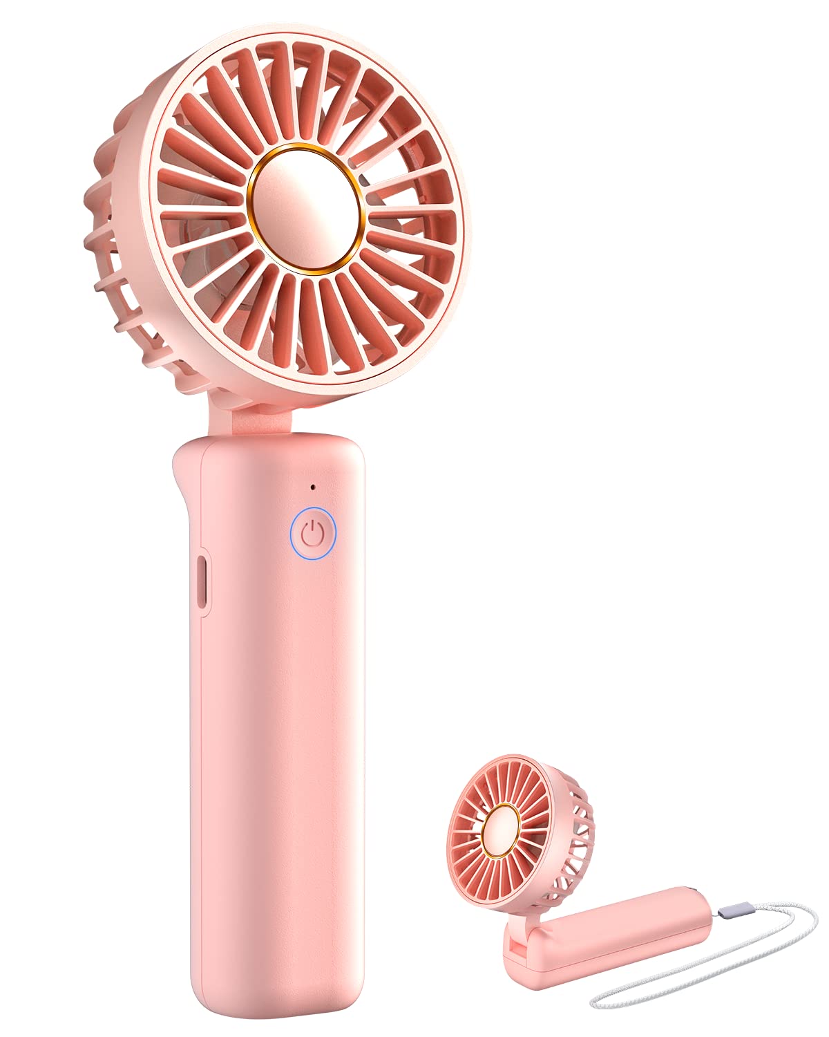 FrSara Portable Handheld Fan, Mini Desk Fan, Multi-Function Fan, 2000mAh Ultra-Long Battery Life, Ultra-Quiet, 3-Speed Adjustment(Blue)