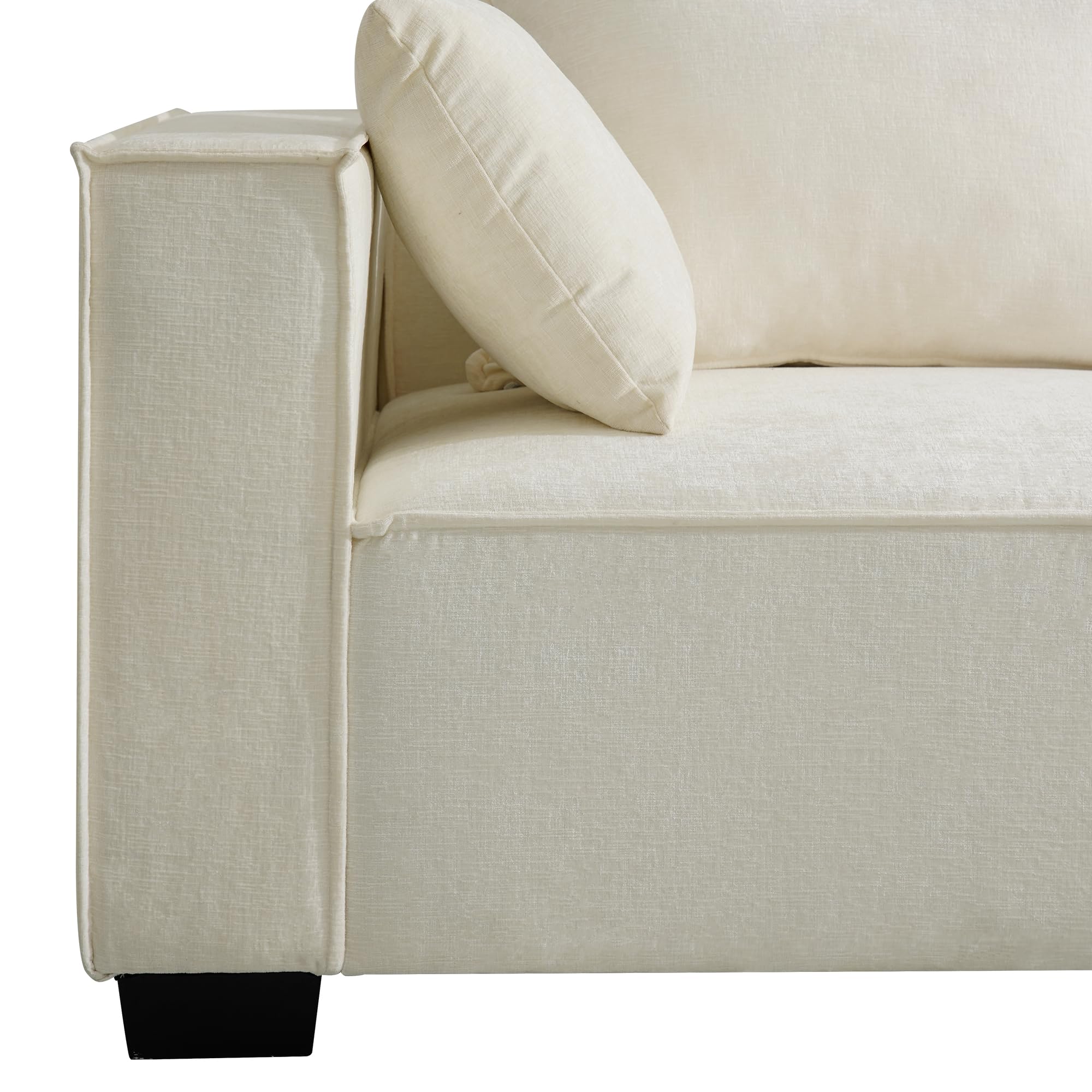 MEROUS Modular Sectional Sofa 108.6" Oversized U Shaped Sofa Couch with Storage&Cathole Ottoman 5 Seat Modern Sofa Couch for Living Room,Washable Pillow Cover (Chenille, White)