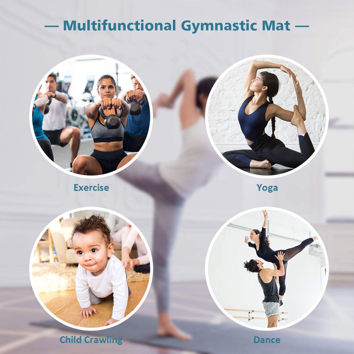 Giantex 4'x10'x2 Thick Gymnastics Mat, High Density Anti-Tear Folding Gymnastics Exercise Mats w/Carrying Handles, Hook and Loop Fastener