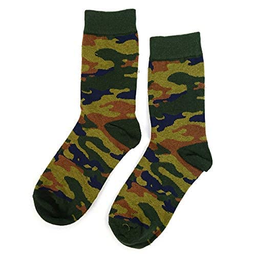 Forest & Twelfth Women’s Crew Cut Socks, Miscallaneous Fun Themes, Unique Graphic Socks, One Size Fits Most (Camouflage)