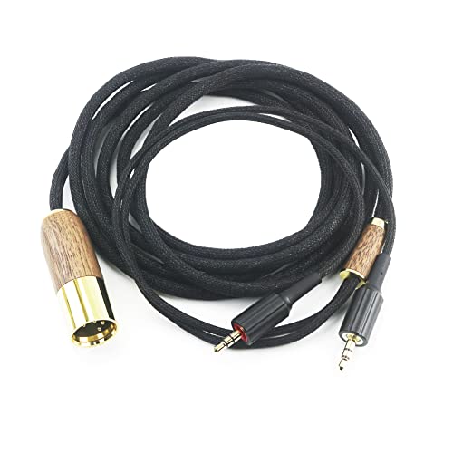 NewFantasia 4-pin XLR Balanced Male 6N OCC Copper Silver Plated Cord 4-pin XLR Balanced Cable Compatible with Sony MDR-Z7, MDR-Z7M2, MDR-Z1R Headphones Walnut Wood Shell