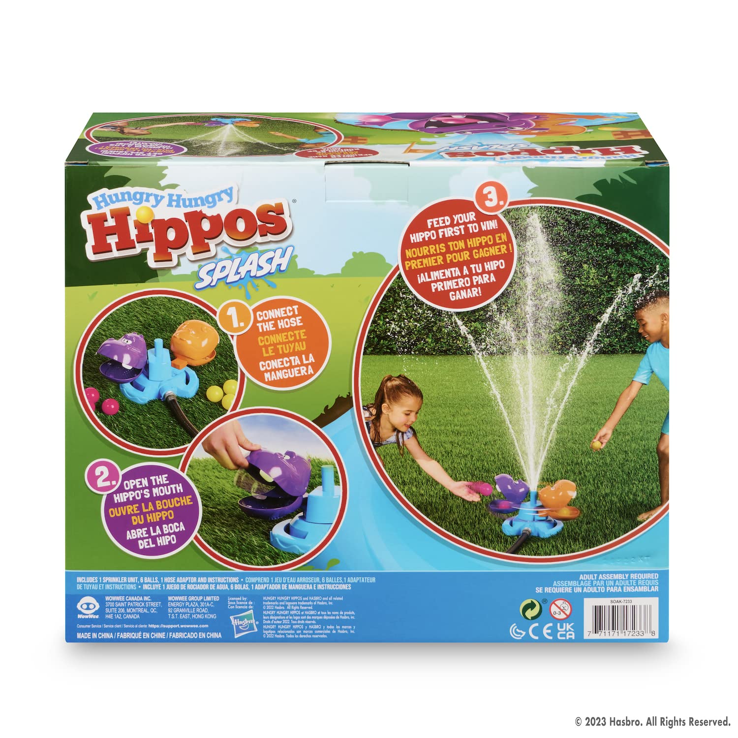Hasbro Hungry Hungry Hippos Splash β Lawn Water Toys Sprinkler Game for Kids