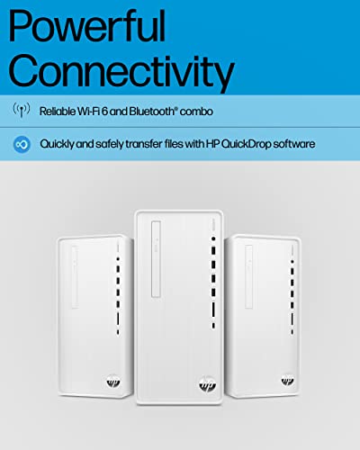 HP Pavilion Desktop PC, 12th Gen Intel Core i5-12400, 8 GB RAM, 512 GB SSD, Windows 11 Home, Wi-Fi 6 & Bluetooth, 9 USB Ports, Wired Keyboard & Mouse Combo, Pre-Built PC Tower, TP01-3050 (Renewed)