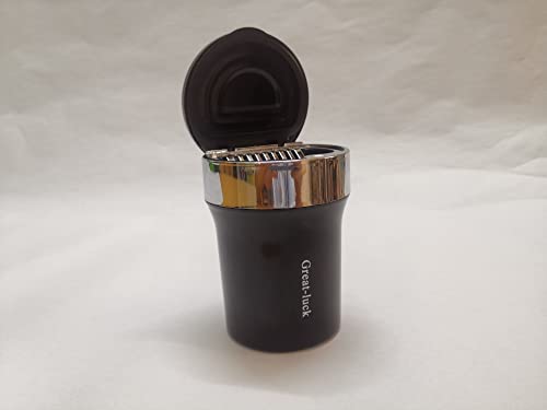 Great-luck car ashtray,Car Ashtray with Lid, Portable Ashtray for Car, Mini Car Trash Can