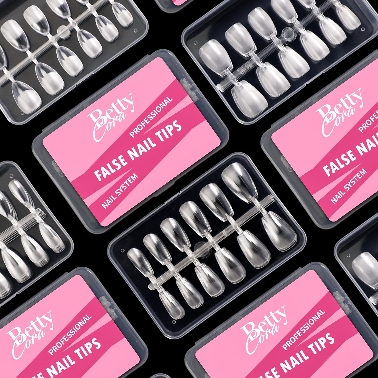 Duck Nail Tips, BettyCora Duck Feet Flared Nail Tips for Acrylic Y2K Nails Design, Half Cover Clear Gel x Nail Tips No C Curve French Tips 120Pcs, 12 Sizes