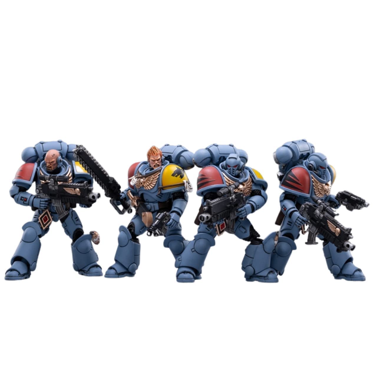 JoyToy Warhammer 40K 1/18 Action Figure Space Wolves Claw Pack Model(Set of 4 Figures), Blue