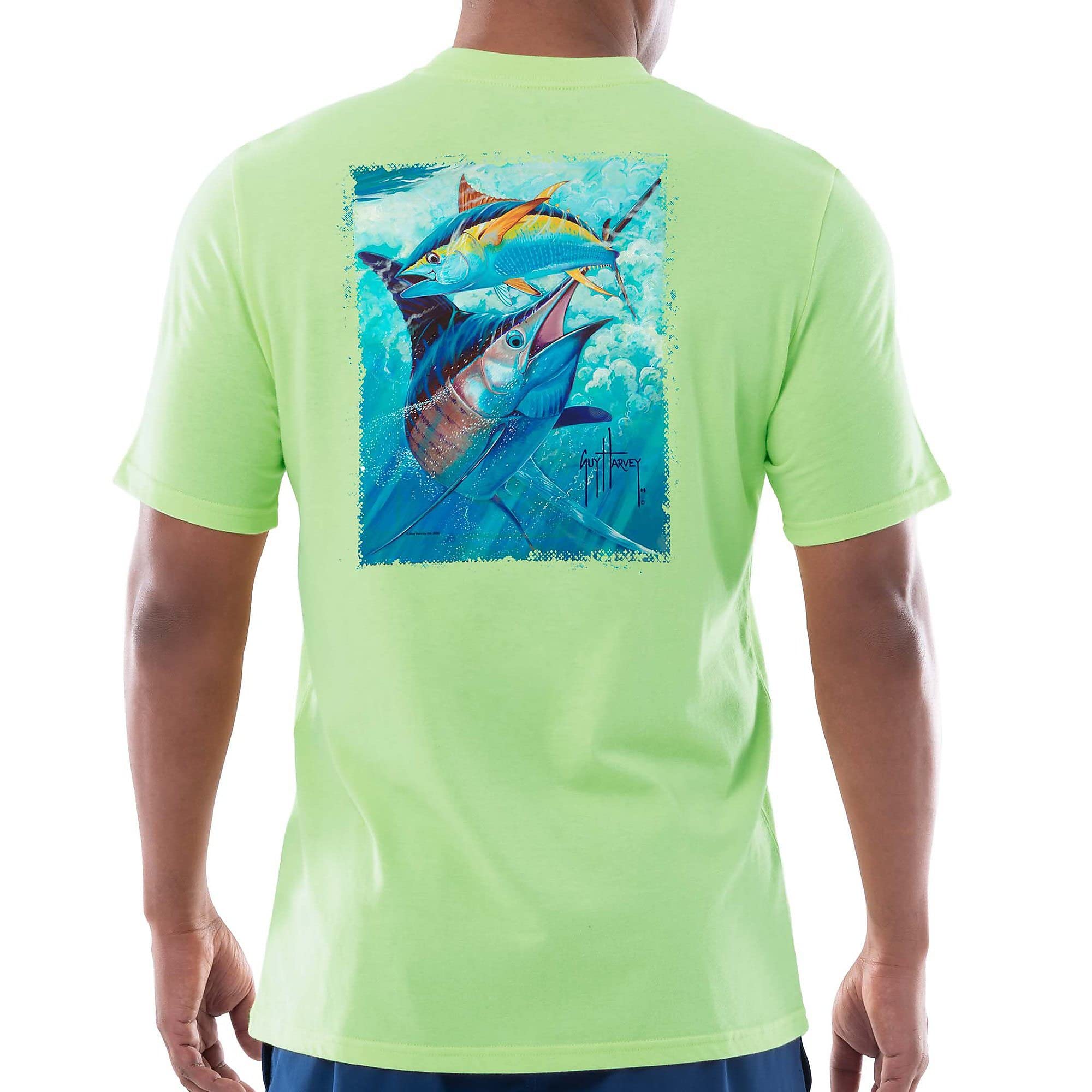 Guy Harvey Mens The Hunt Short Sleeve T-Shirt Medium Green