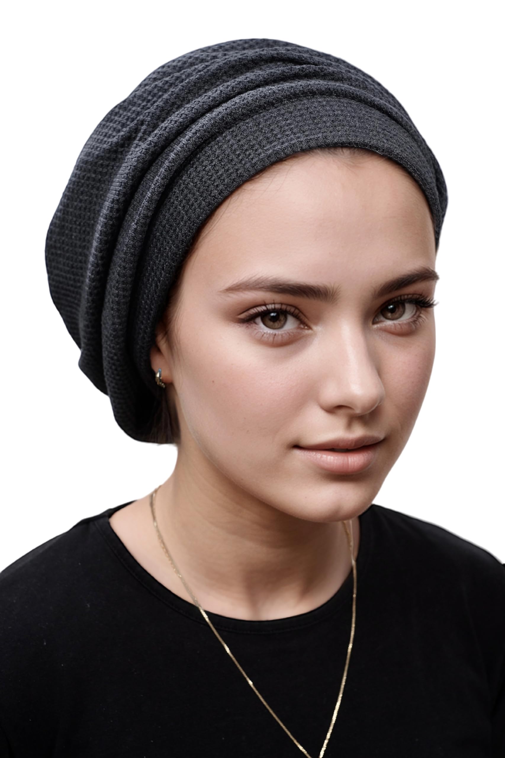 Jewish Head Covering for Women Tichel Slouchy Beanie Beret Snood Headcovering (Gray)