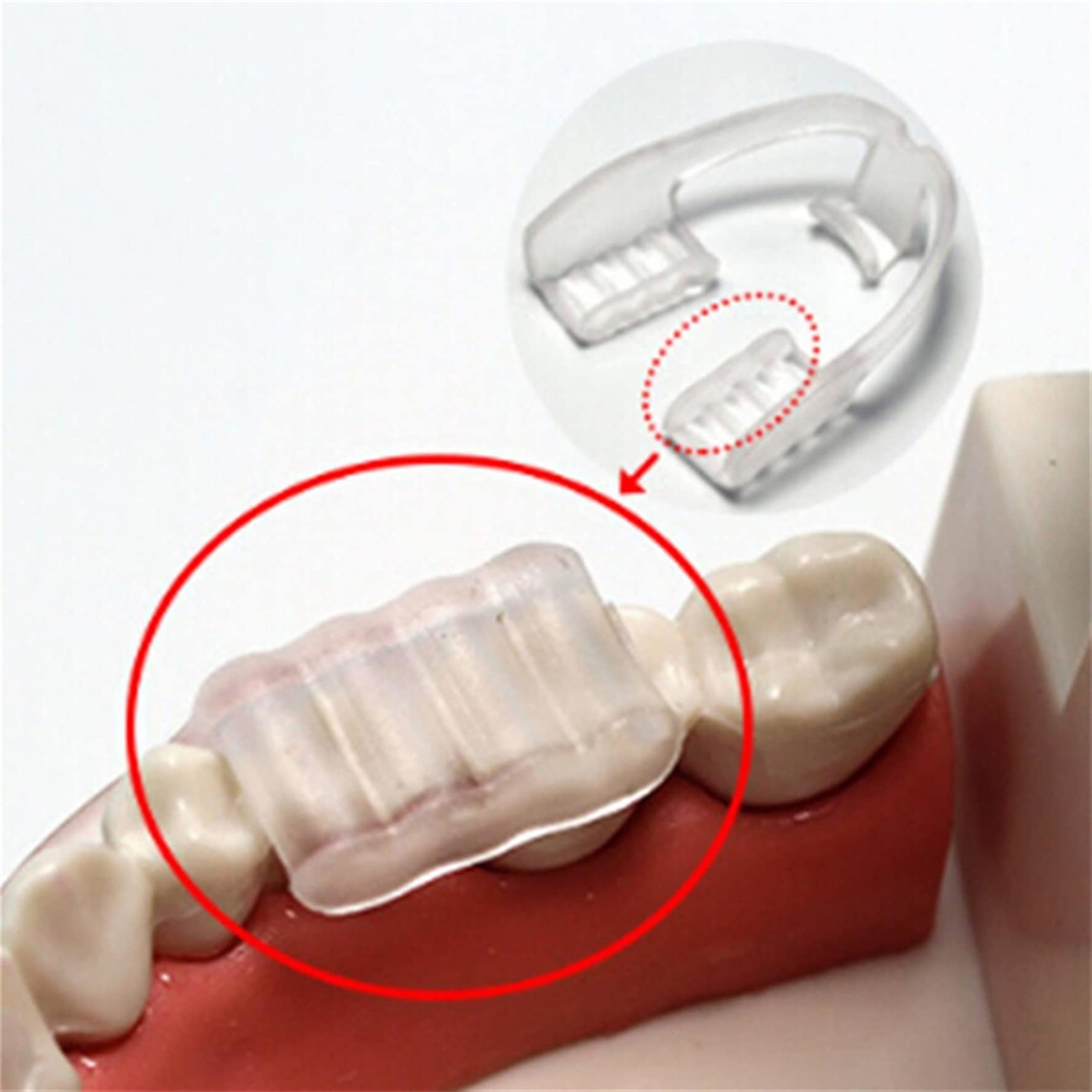 NAGAD Guard for Teeth Clenching Nighttime Mouth Guard Sleep Teeth Guards for Upper and Lower Jaw Transparent Dental Guards, White, 1.77*1.38 Inch, 1.0 Count