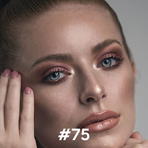LUXAZA Eye Shadow Stick, Cream Single Makeup with Blending Brush, Eye Brightener Stick, Blush Stick, Eyeliner, Smooth Metallic #75 Ruby Pearl