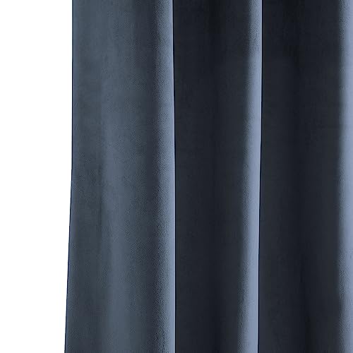 HPD Half Price Drapes Heritage Plush Velvet Grommet Curtains for Bedroom & Living Room 50 X 96, VPYC-161258-96-GR (1 Panel) London Blue