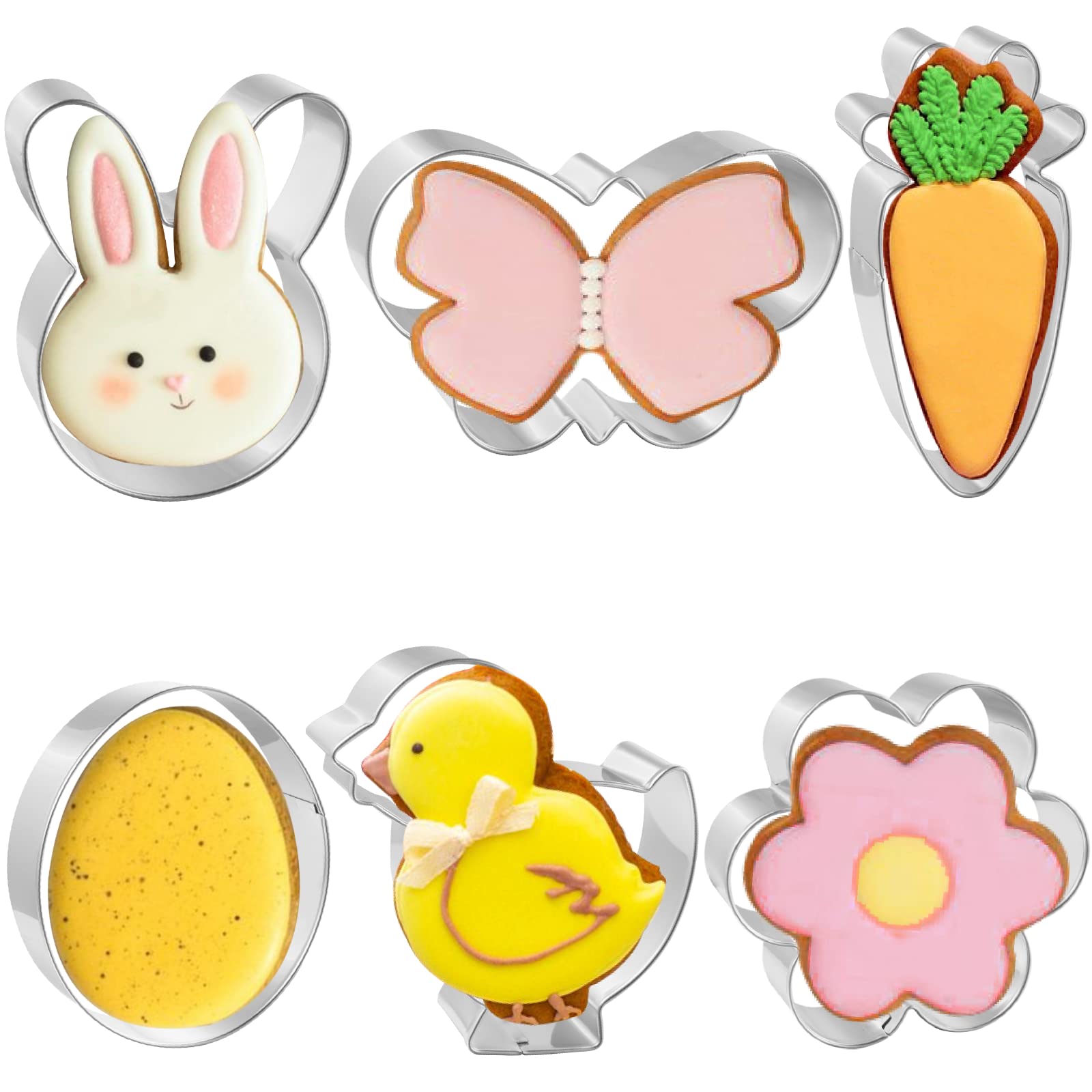 JOB JOL Cookie Cutters 6 PCS, Easter Cookie Cutters, 3'' to 3.5''
