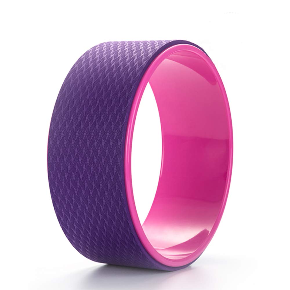 Generies Brands 13"x5" Foam Roller Yoga Wheel Back Roller Foam for Back Pain Therapy & Stretching,Improving Flexibility,Backbends & Yoga Poses (Purple & red)