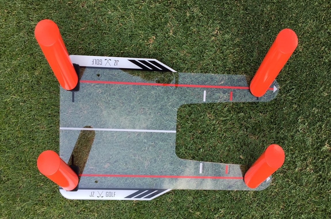 Golf Slice and Hook Corrector with 4 Angled Rods - Swing Trainer (Red & Black)