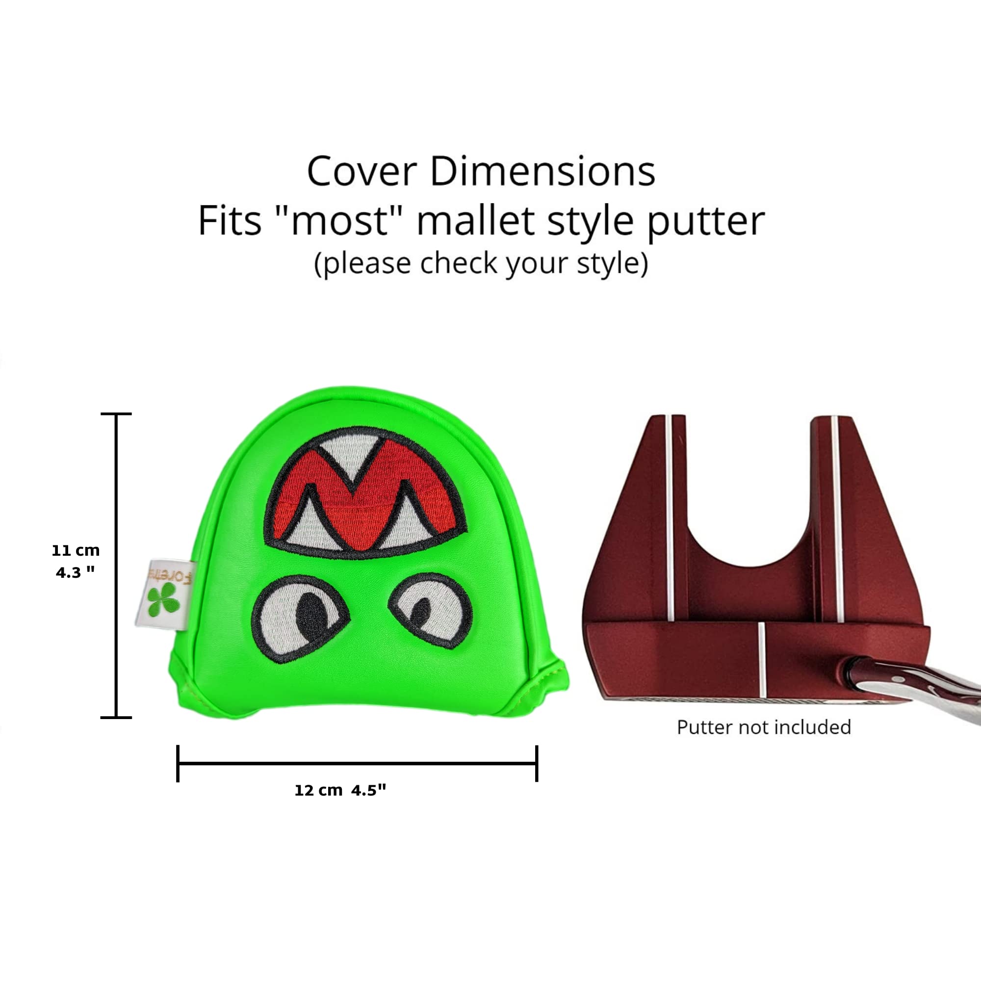 Foretra β Green Monster - Golf Putter Headcover Quality PU Leather Magnetic Closure for Mallet Style Putters Scotty Cameron Odyssey Taylormade Ping