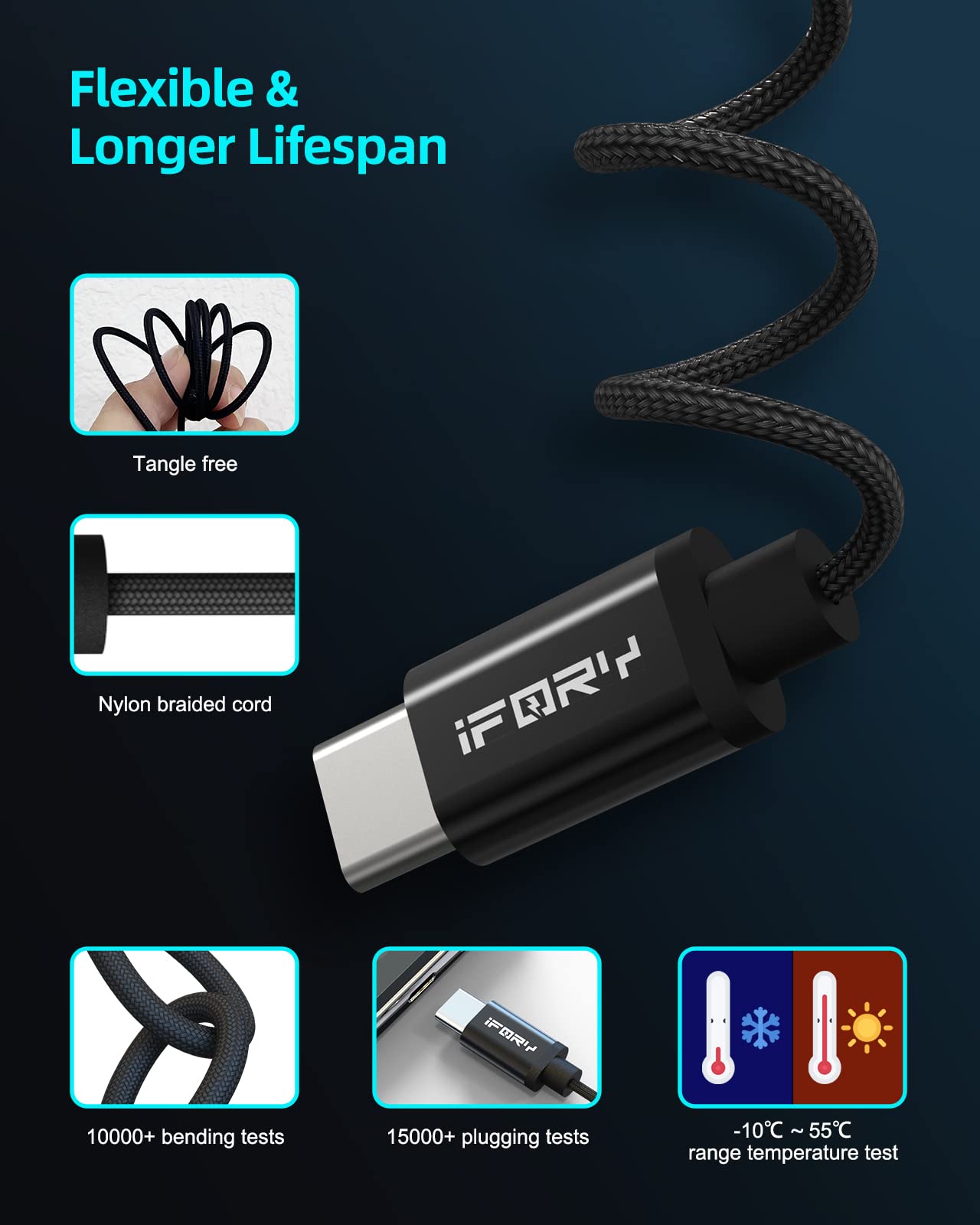 iFory USB C Earphones, A20 Type C Magnetic Headphones in-Ear Wired Earbuds Noise Canceling Headset with Mic & Remote Control Compatible for Samsung Ipad Pro iOS Android (Black)